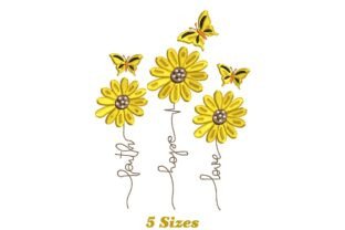Faith Hope Love Sunflower with Butterfly · Creative Fabrica