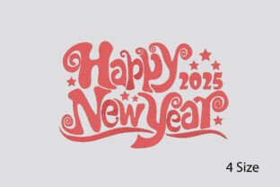 Happy New Year 2025 Embroidery Design · Creative Fabrica