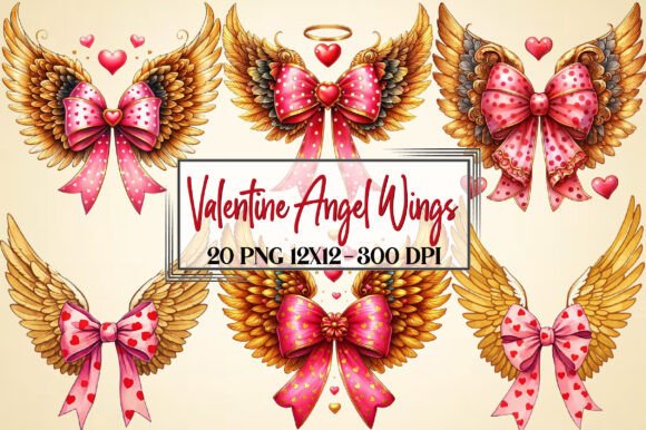 Valentine Angel Wings Clipart Graphic by LibbyWishes · Creative Fabrica