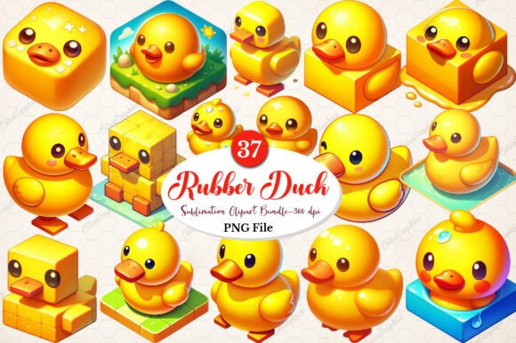 Watercolor Rubber Duck Clipart Bundle. Graphic by CitraGraphics ...