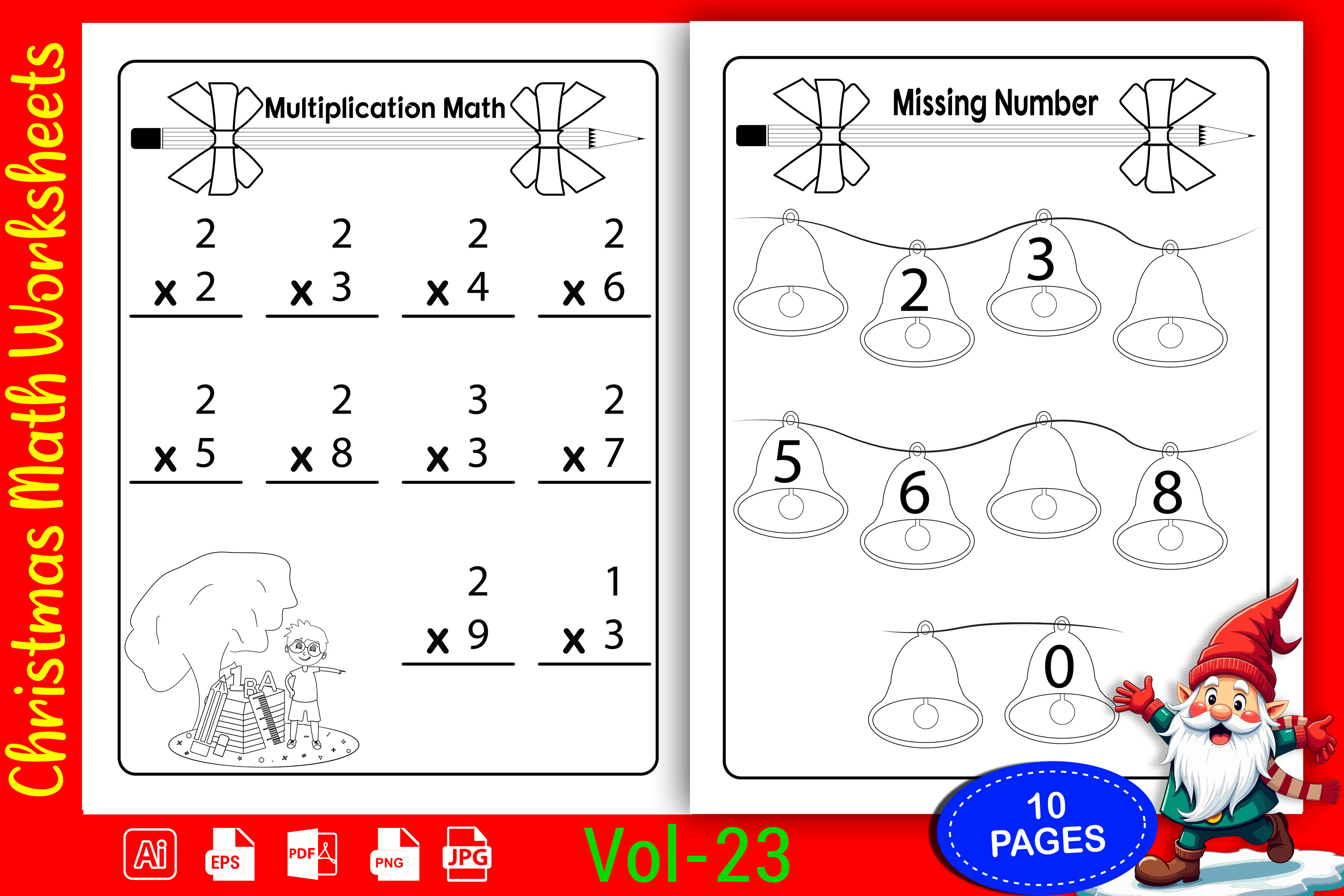 Number Worksheet for Christmas Day Graphic by Self Graphics House ...