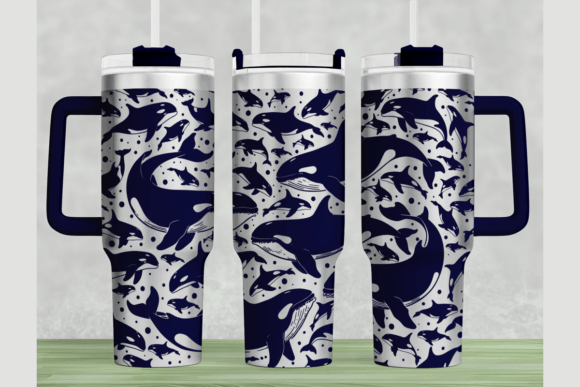 Orcas 40oz Laser Tumbler Wrap SVG Graphic by Think Plus Tumbler ...