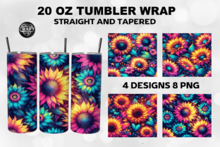 Neon Sunflowers Tumbler Wrap Sublimation Graphic by LazyCraftlab ...