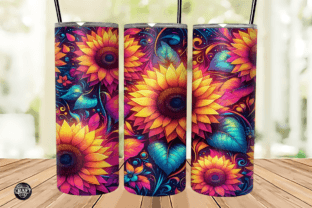 Neon Sunflowers Tumbler Wrap Sublimation Graphic by LazyCraftlab ...