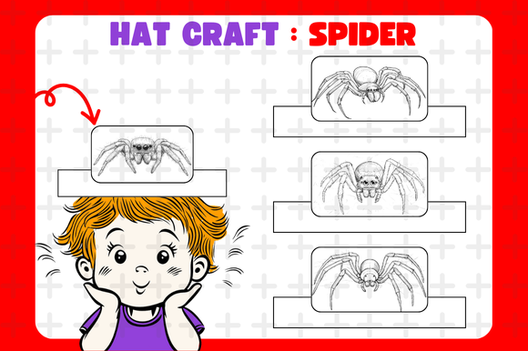 Hat Craft Spider Coloring Activity Graphic by Picmaster Studio ...
