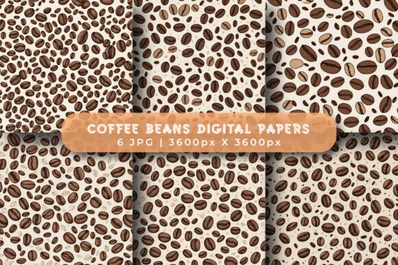 9 Coffee Beans Seamless Patterns Designs & Graphics