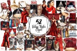 Vintage Theatre Clipart Graphic by Markicha Art · Creative Fabrica