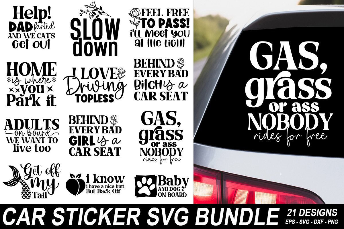 Car Sticker SVG Bundle Bundle · Creative Fabrica