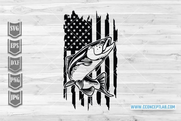 US Trout Fish Svg Graphic by CconceptLab Digitals · Creative Fabrica