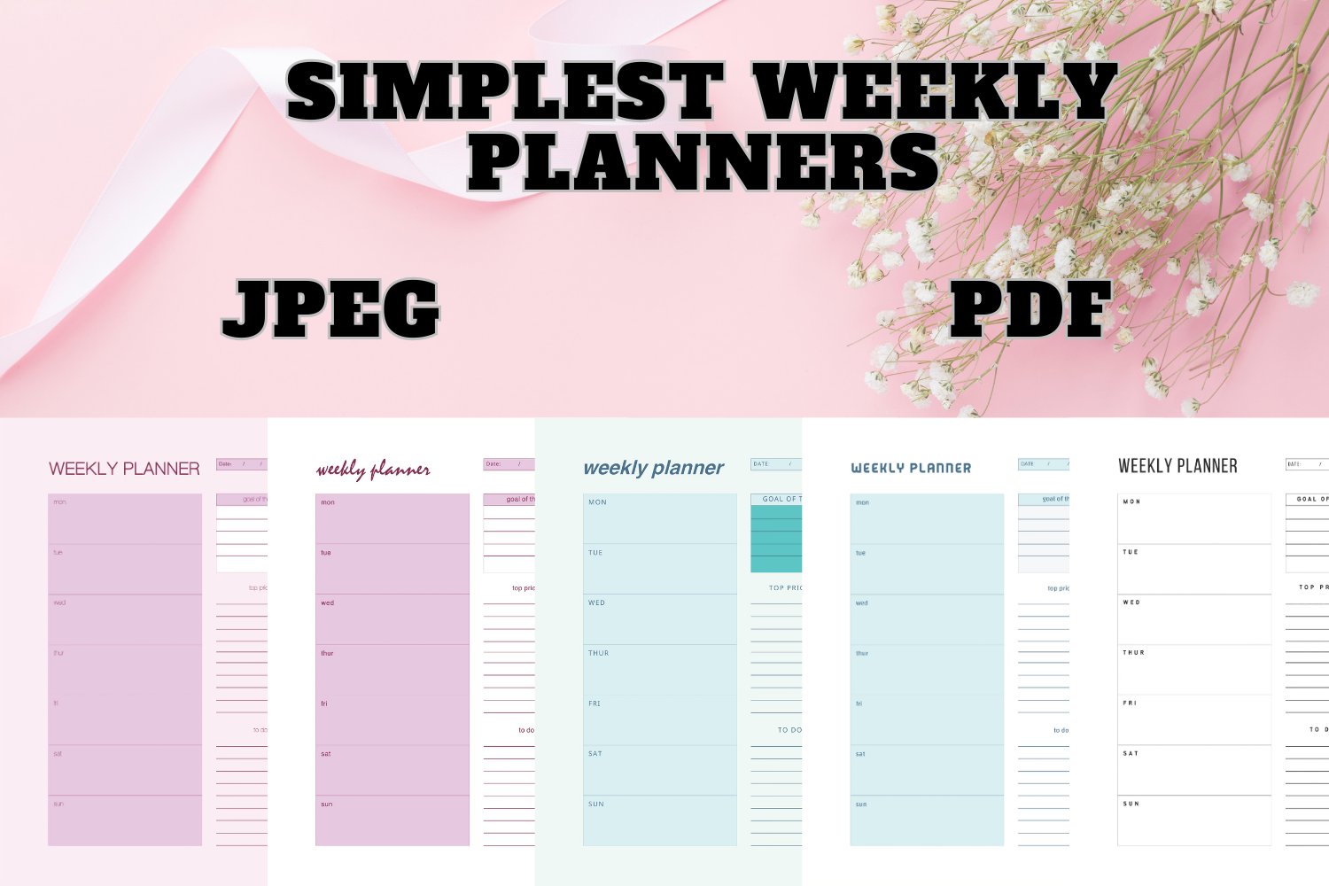 Best Simplest Weekly Planner Freebie 20 Graphic by M S for Digital ...