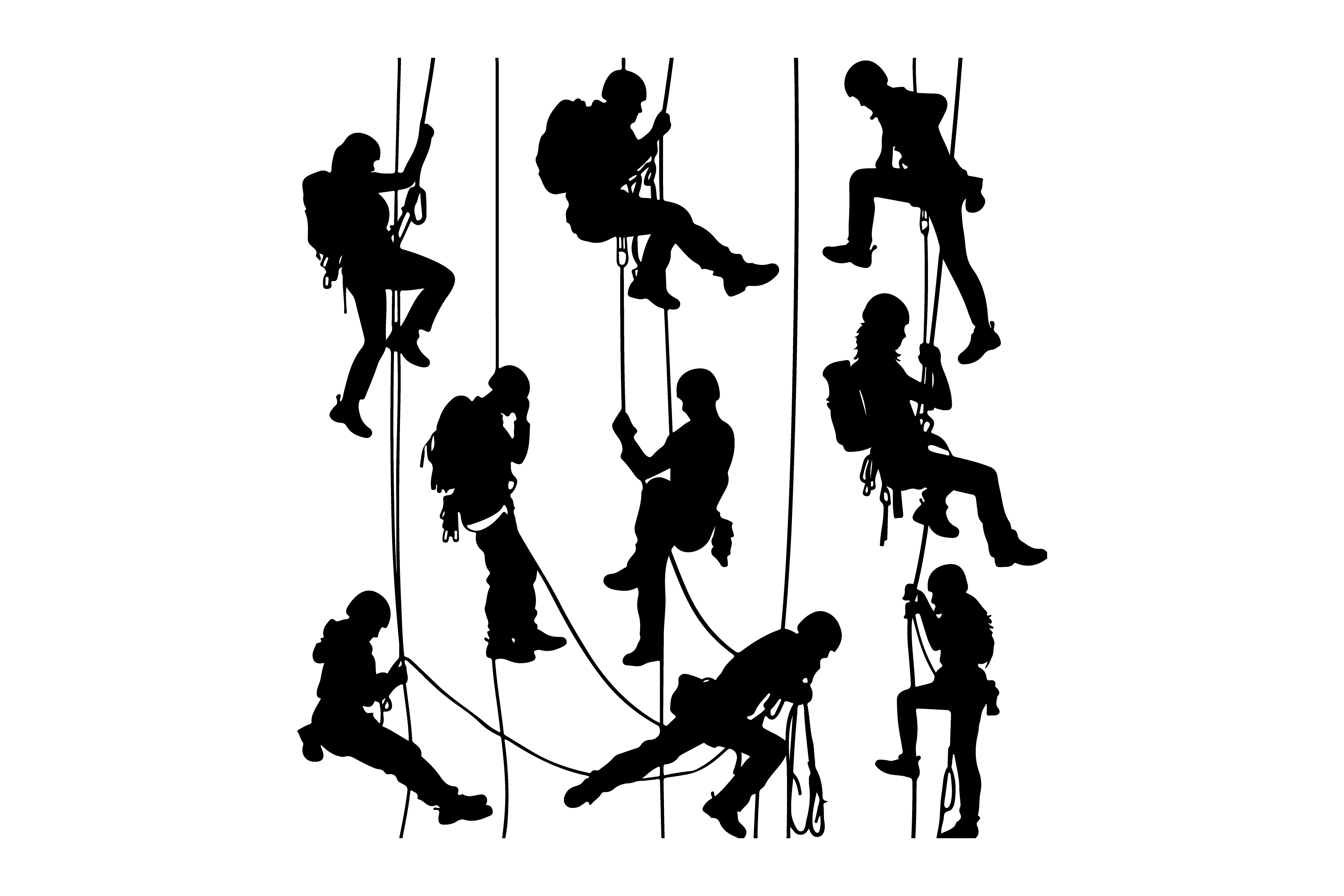 Rappelling Silhouette Set, Climbing Graphic by fijulanam468 · Creative ...