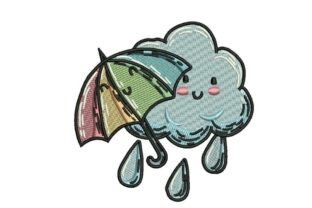 Rain Cloud Embroidery Design · Creative Fabrica