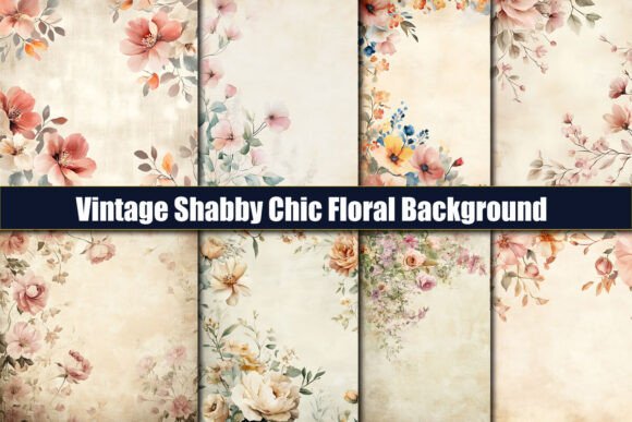 30 Vintage Shabby Chic Floral Background Graphic by protabsorkar11 ...