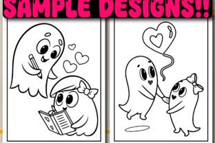Couple Spooky Valentine's Coloring Pages Graphic by Cute Designer ...