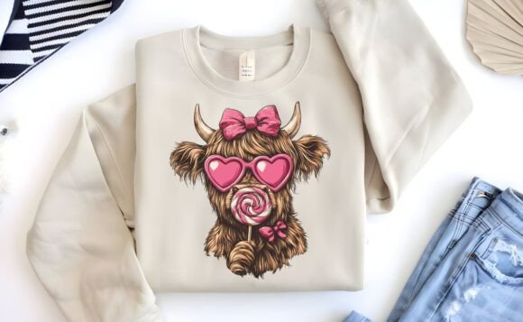 3 Highland Cow Lollipop Designs & Graphics