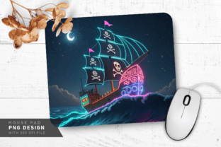 Neon Pirate Ship Mouse Pad, Pirate Ship Graphic by Regulrcrative ...