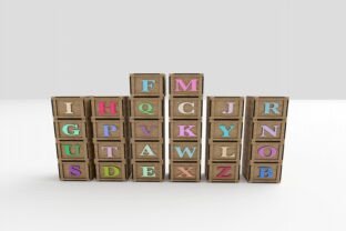 Alphabet Blocks Puzzle for Kids · Creative Fabrica