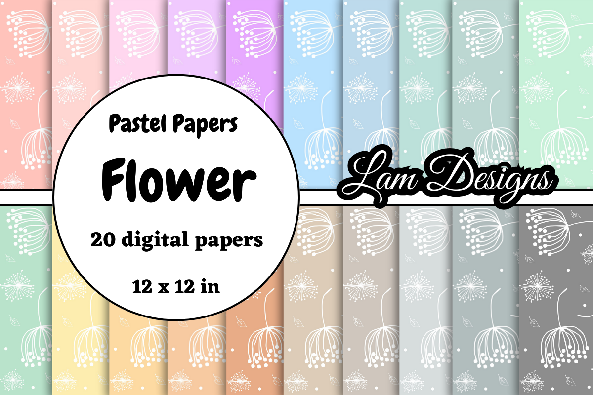 Flower Digital Papers Graphic by lam designs · Creative Fabrica