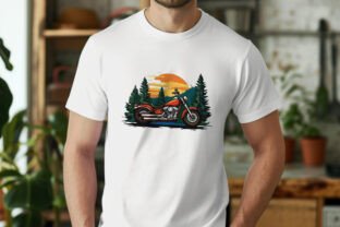 Motorcycle Sunset Png, Biker Landscape Graphic by DeeNaenon · Creative ...
