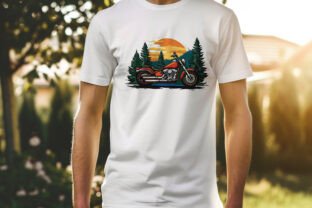 Motorcycle Sunset Png, Biker Landscape Graphic by DeeNaenon · Creative ...
