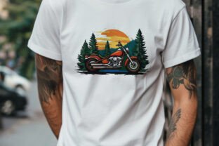 Motorcycle Sunset Png, Biker Landscape Graphic by DeeNaenon · Creative ...