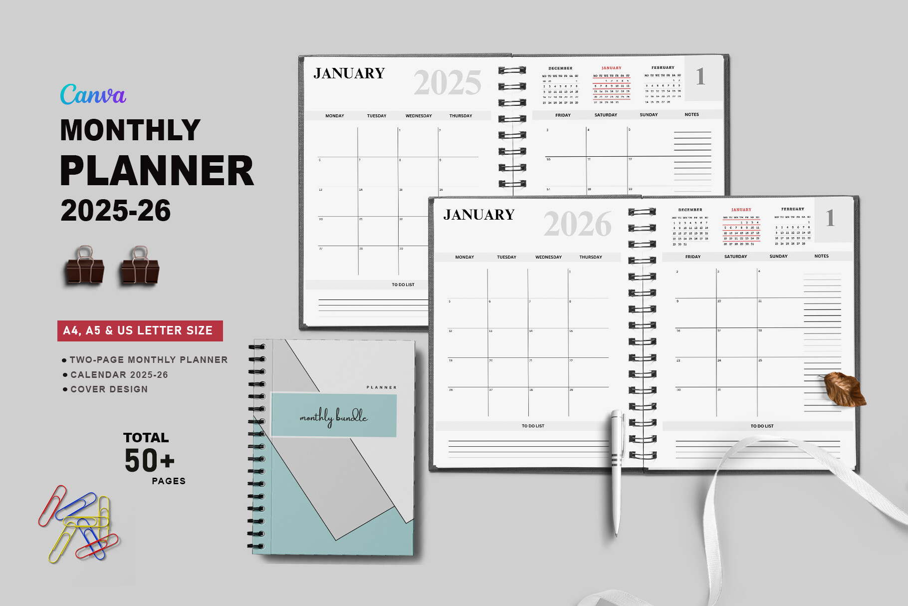 Printable Monthly Planner 2025-2026 Graphic by Design Zone · Creative ...