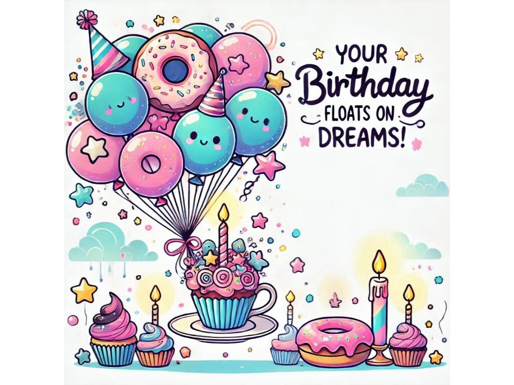 🎂 Your Birthday Floats on Balloon Dream Graphic by clipartguru ...