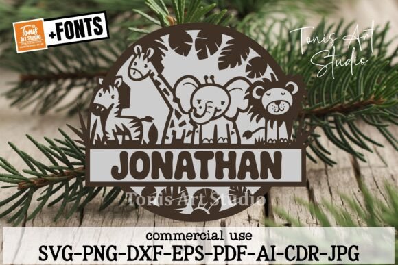 Safari Animals Name Sign Svg Nursery · Creative Fabrica