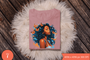 Afro Black Woman Butterfly Floral PNG Graphic by My Creative Pencil ...
