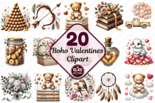 Watercolor Boho Valentines Collection Graphic by ElksArtStudio ...