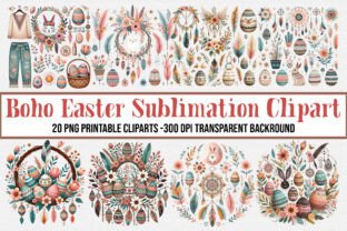 Boho Easter Sublimation Clipart Graphic by Sublimation Design ...