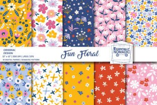 Bright Floral Spring Digital Paper Pack Graphic by EssentiallyNomadic ...