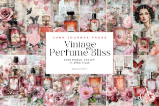 Vintage Perfume Bliss Junk Journal Pages Graphic by Cecily Arts ...