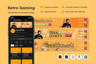 Youtube Banner for Retro Gaming Graphic by Productype · Creative Fabrica