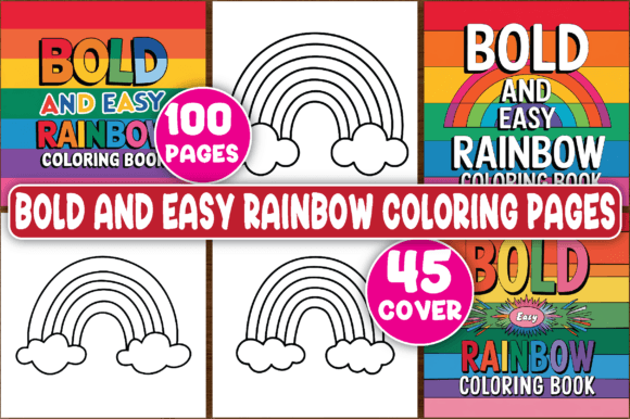 Bold and Easy Rainbow Coloring Pages Graphic by Design Express ...