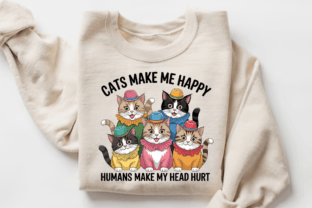 Cats Make Me Happy Sublimation Design Graphic by Regulrcrative ...