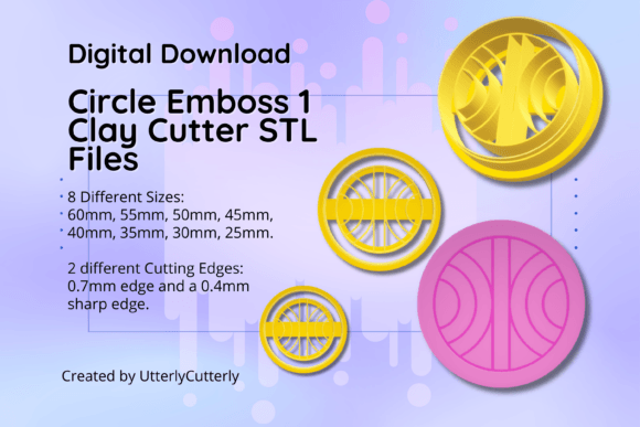 Clay Cutter STL File Circle Emboss 1- Ea · Creative Fabrica