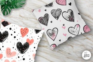 Hand Drawn Loving Heart Digital Papers Graphic by Pattern Universe ...