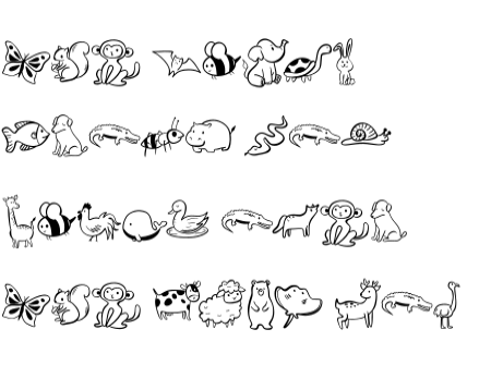 Animal Doodle Font by Bee piyanuch · Creative Fabrica