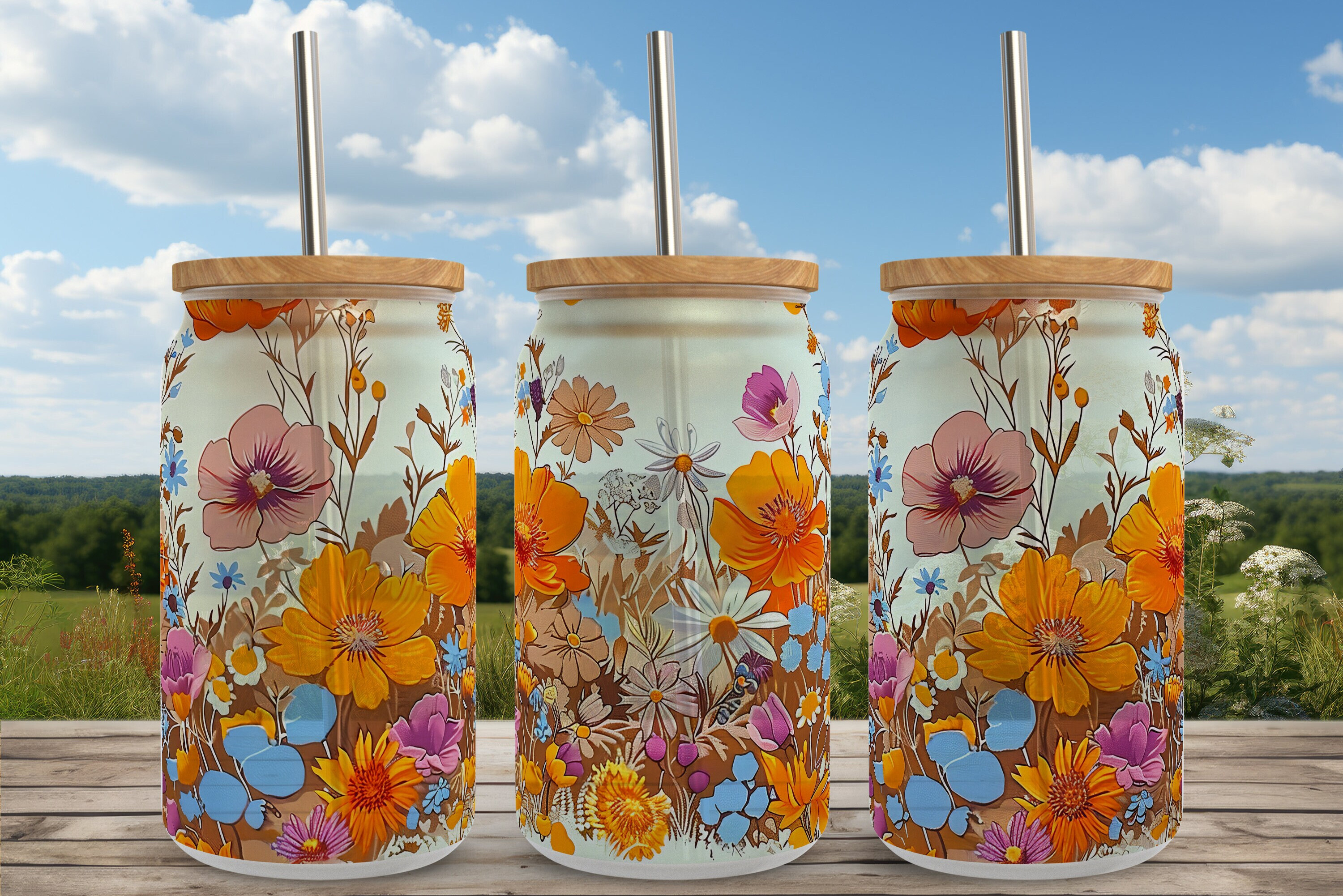 Summer Wild Flowers Boho Libbey Wraps Graphic by Flaunt · Creative Fabrica