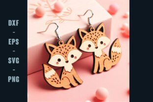 Fox Earrings Laser Cut | DXF | SVG · Creative Fabrica
