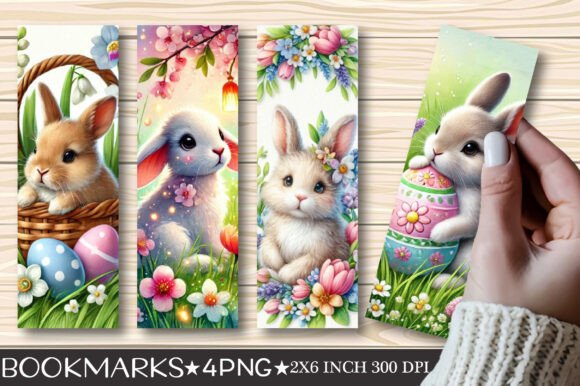 Easter Bunny Bookmark PNG Graphic by vintage.artist · Creative Fabrica