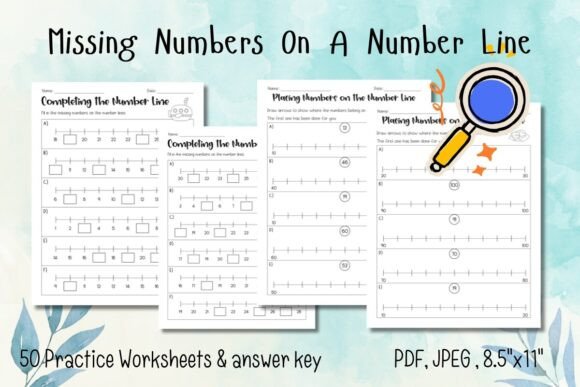 Missing Numbers on a Number Line Graphic by HappyDesign · Creative Fabrica