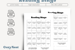 Reading Bingo | Book Journal | PDF PNG Graphic by CozyNest Studio ...