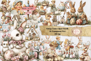Vintage Easter Clipart Bundle Graphic by paperaddictionprints ...