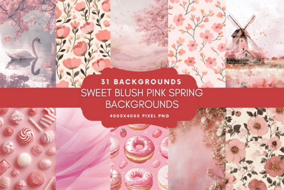 Sweet Blush Pink Spring Backgrounds Graphic by Enchanted Marketing ...