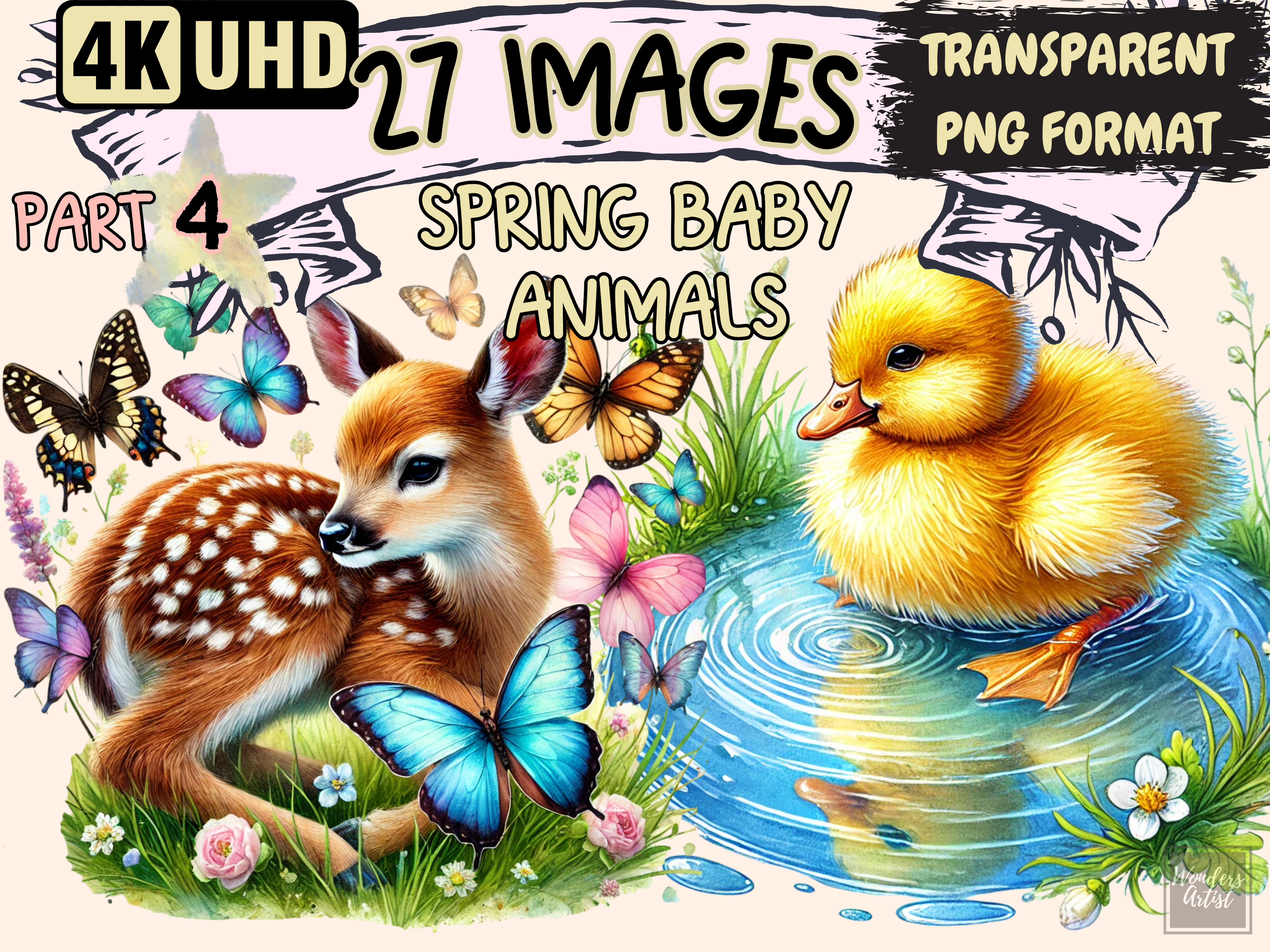 Spring Baby Animals P4 Clipart Graphic by Wonders Artist · Creative Fabrica