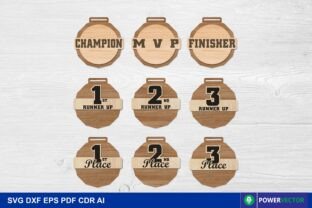 Award Medal Laser File - Champion, MVP · Creative Fabrica