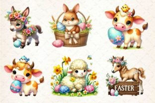 Easter Farm Animals Clipart Graphic by Dreamshop · Creative Fabrica