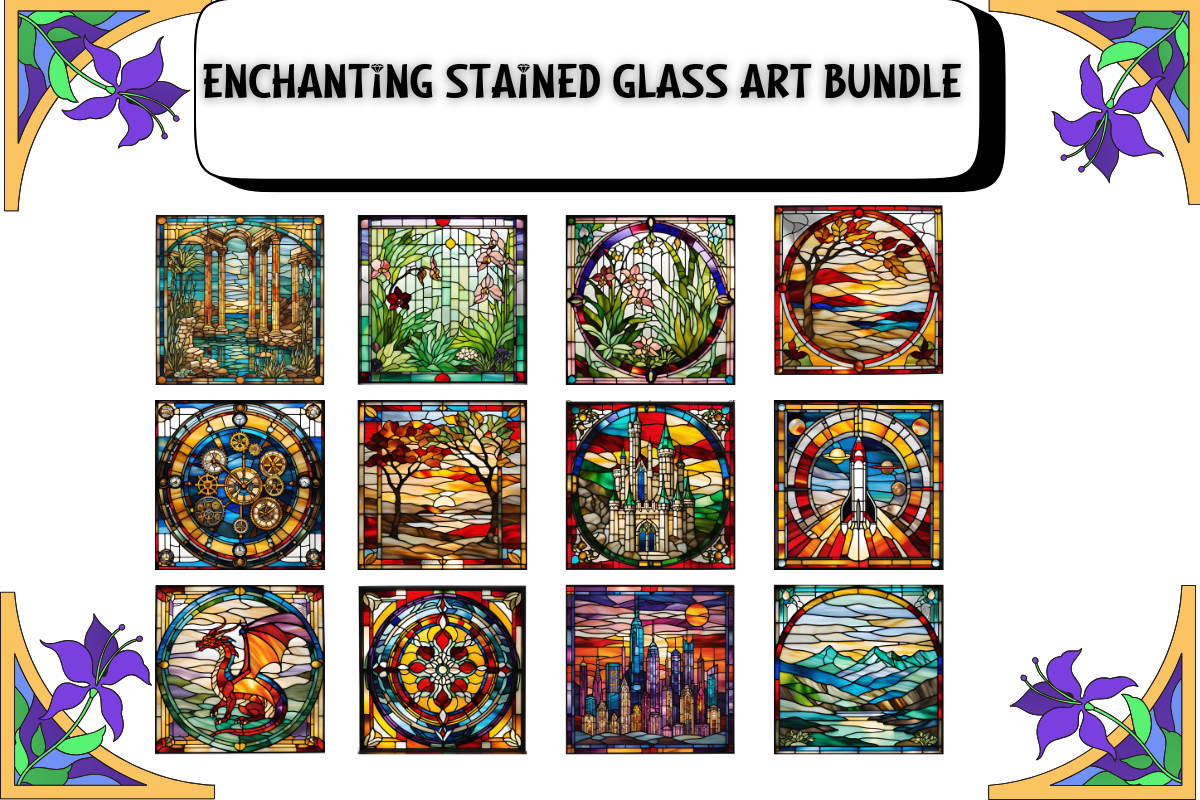 Enchanting Stained Glass Art Bundle Graphic by Cassie Hoppenstedt ...